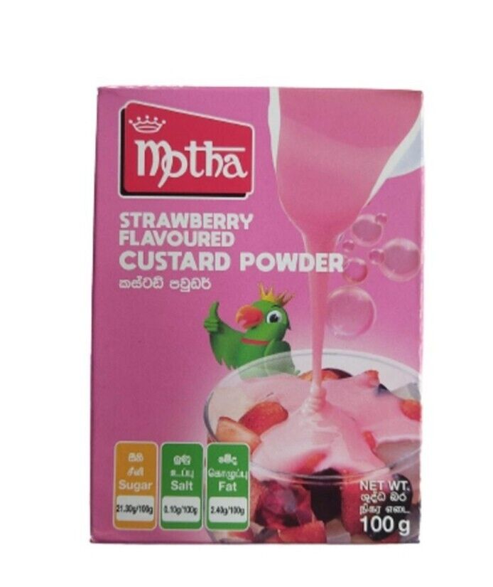 Motha Strawberry Flavored Custard Powder 100g – LakFood