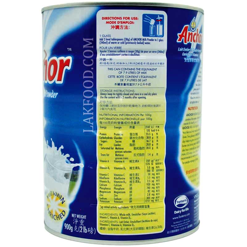 Anchor Milk Powder 900g – LakFood